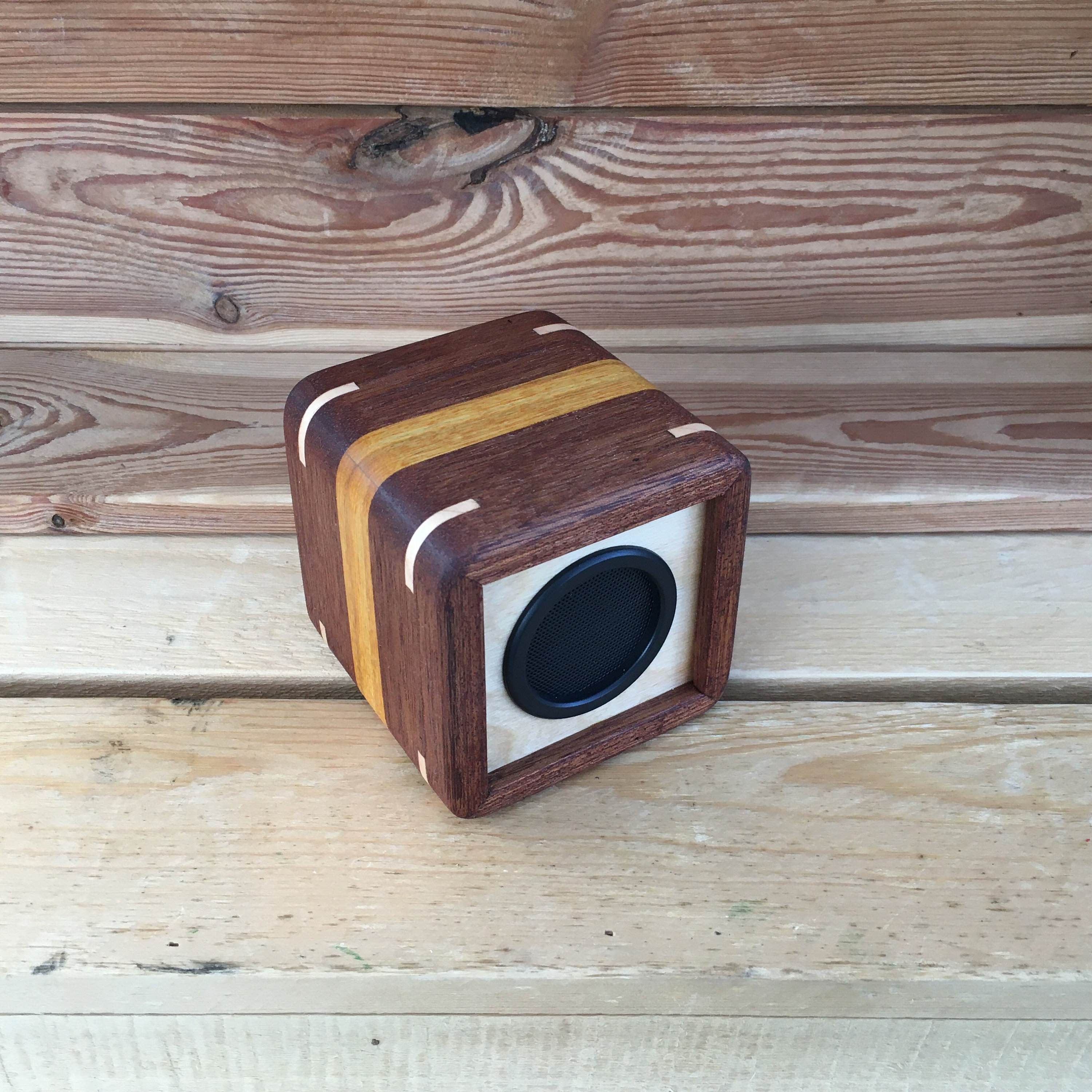 Reclaimed Antique Cherry and Canarywood Bluetooth Portable Speaker Box ...