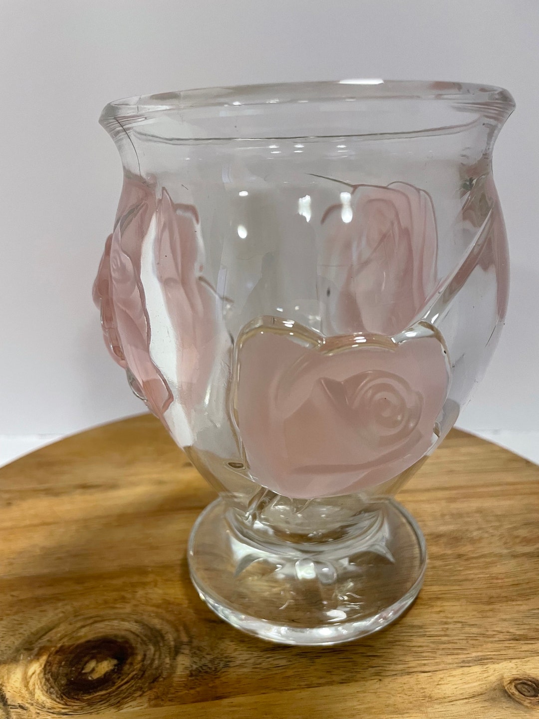 Teleflora French Crystal Art Vase Puff Glass Frosted Vase - Etsy