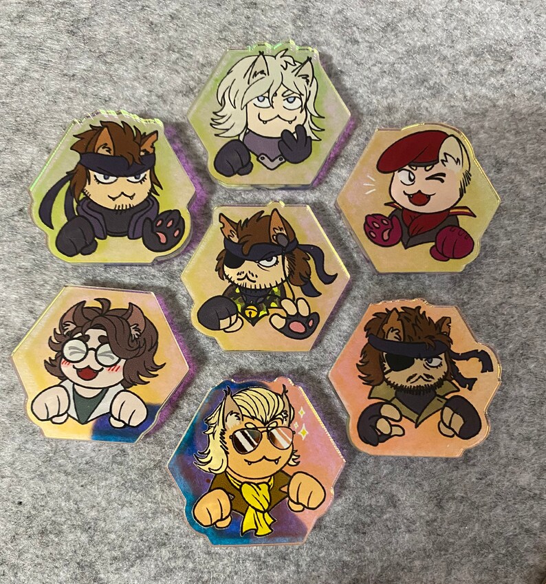 Meowtal Gear Holo Pins - Etsy