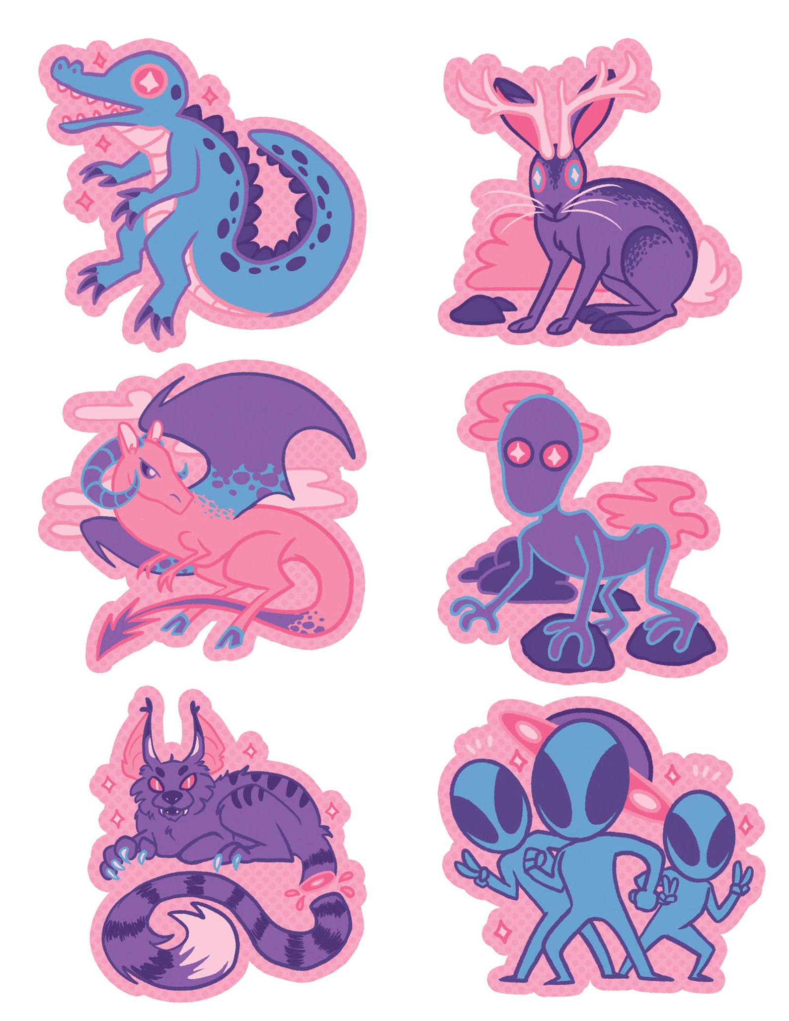 Pastel Cryptids Stickers | Etsy