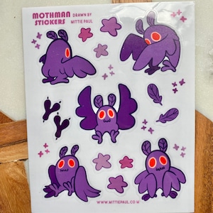 Mothman Clear Sticker Sheet - Etsy