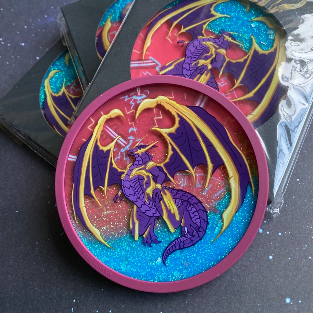 FFXIV Bahamut Glitter Quicksand Coaster - Etsy
