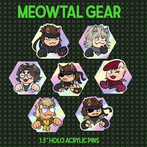 Meowtal Gear Holo Pins - Etsy