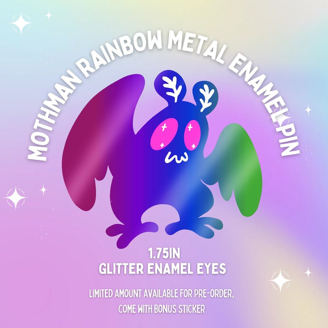 Mothman Rainbow Metal Enamel Pin - Etsy