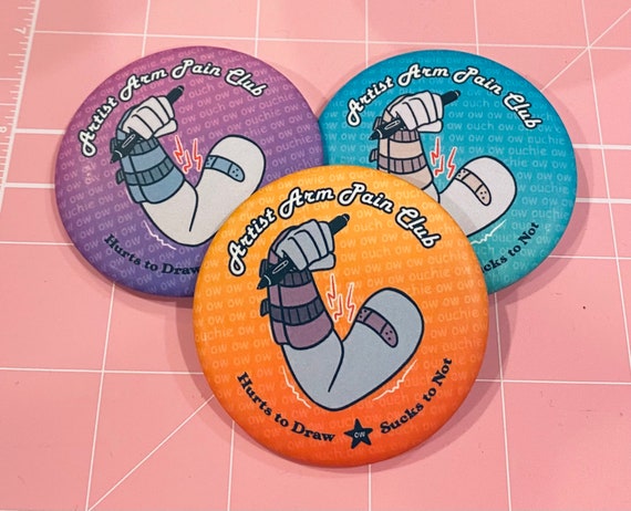 Artist Arm Pain Club Buttons | Etsy