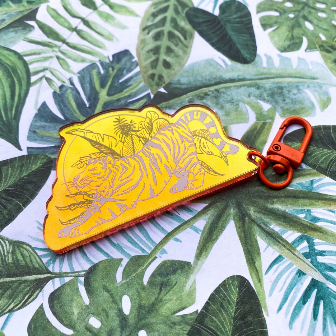 Holographic Tiger Keychain - Etsy
