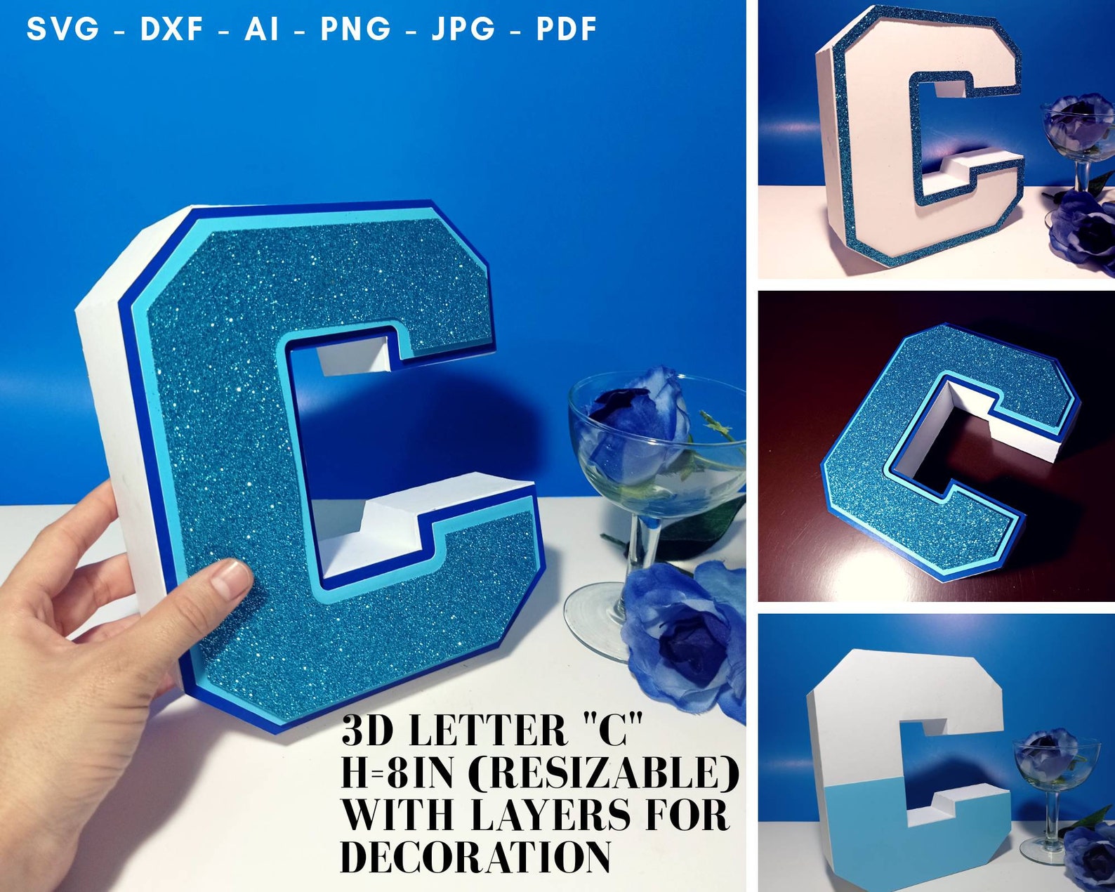 3D Letter Svg c 3D Letter Svg File for Cricut 3D - Etsy