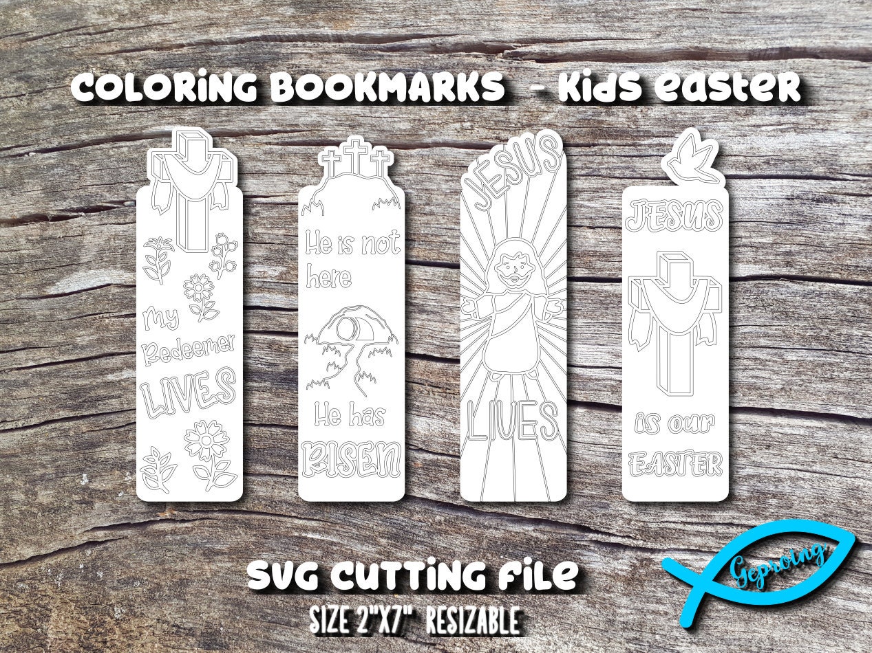 Set 4 Svg Coloring Bookmarks Easter Religious for Kids Easter - Etsy