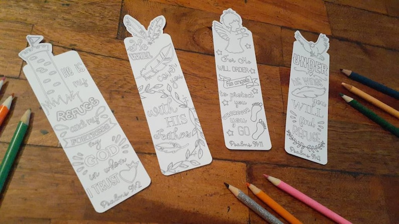 Psalms 91 Set 4 Svg Coloring Bookmarks Psalms 91 Bible | Etsy