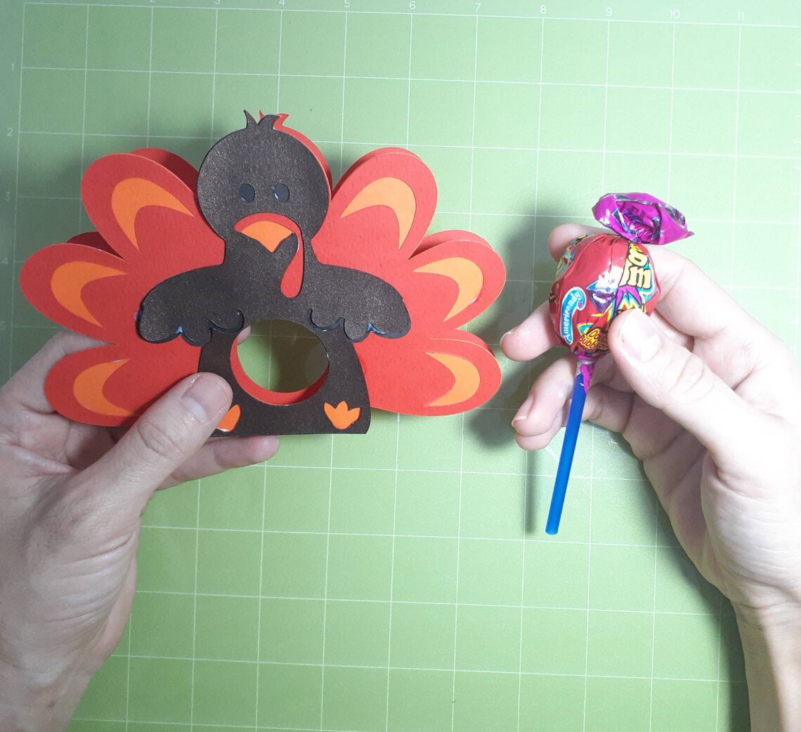 Turkey Lollipop Holder SVG Thanksgiving Favor for Kids - Etsy