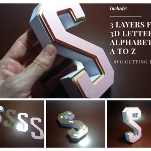 Layers for 3D Letters Svg Alphabet A to Z (only 5 Layers for Each 3D ...