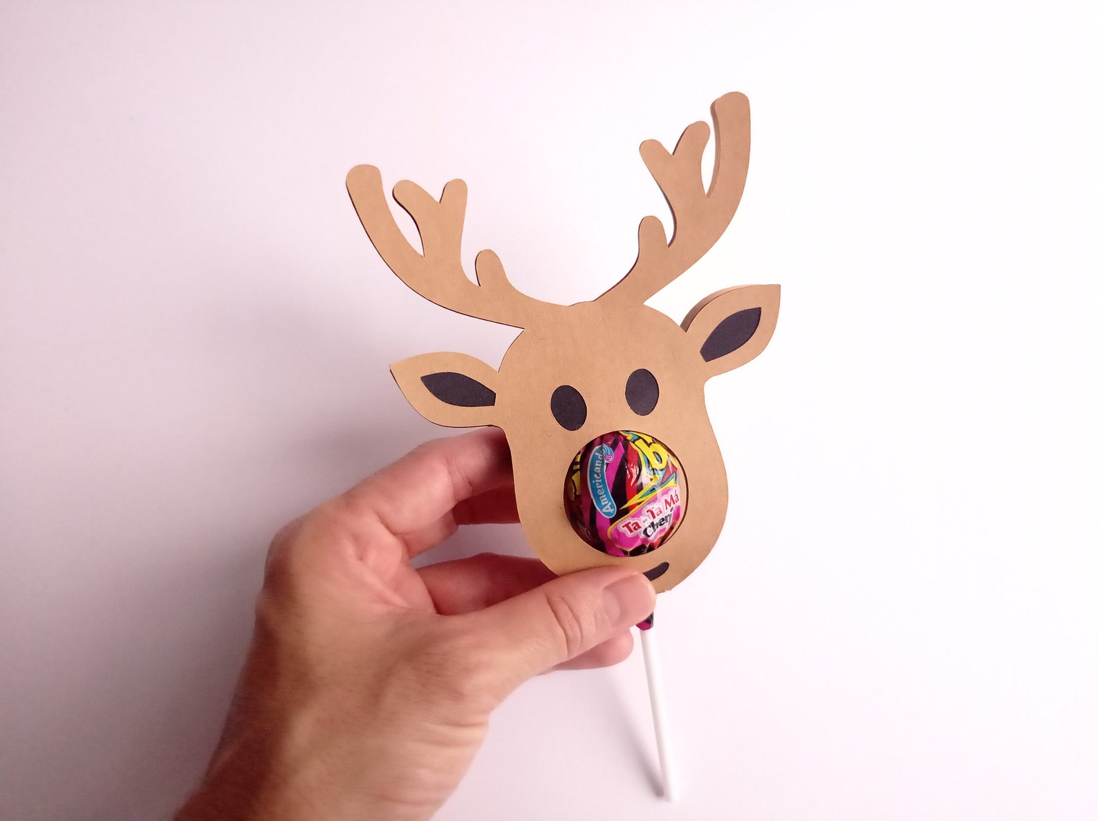 SVG Reindeer Lollipop Holder Favor for Kids Christmas Template - Etsy