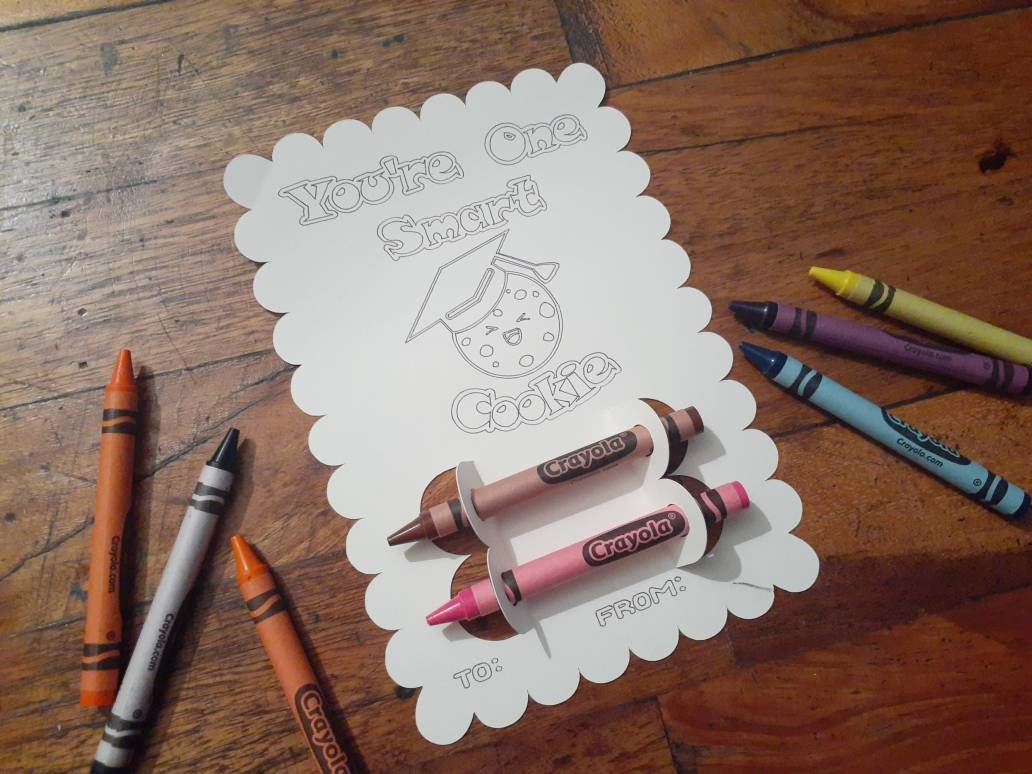 Set 3 Svg Coloring Card Graduation Crayon Holder Card Template - Etsy ...