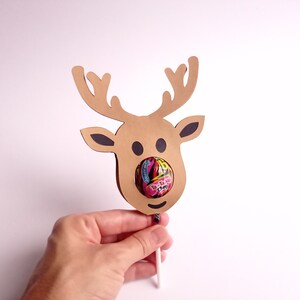 SVG Reindeer Lollipop Holder Favor for Kids Christmas Template Gift SVG ...