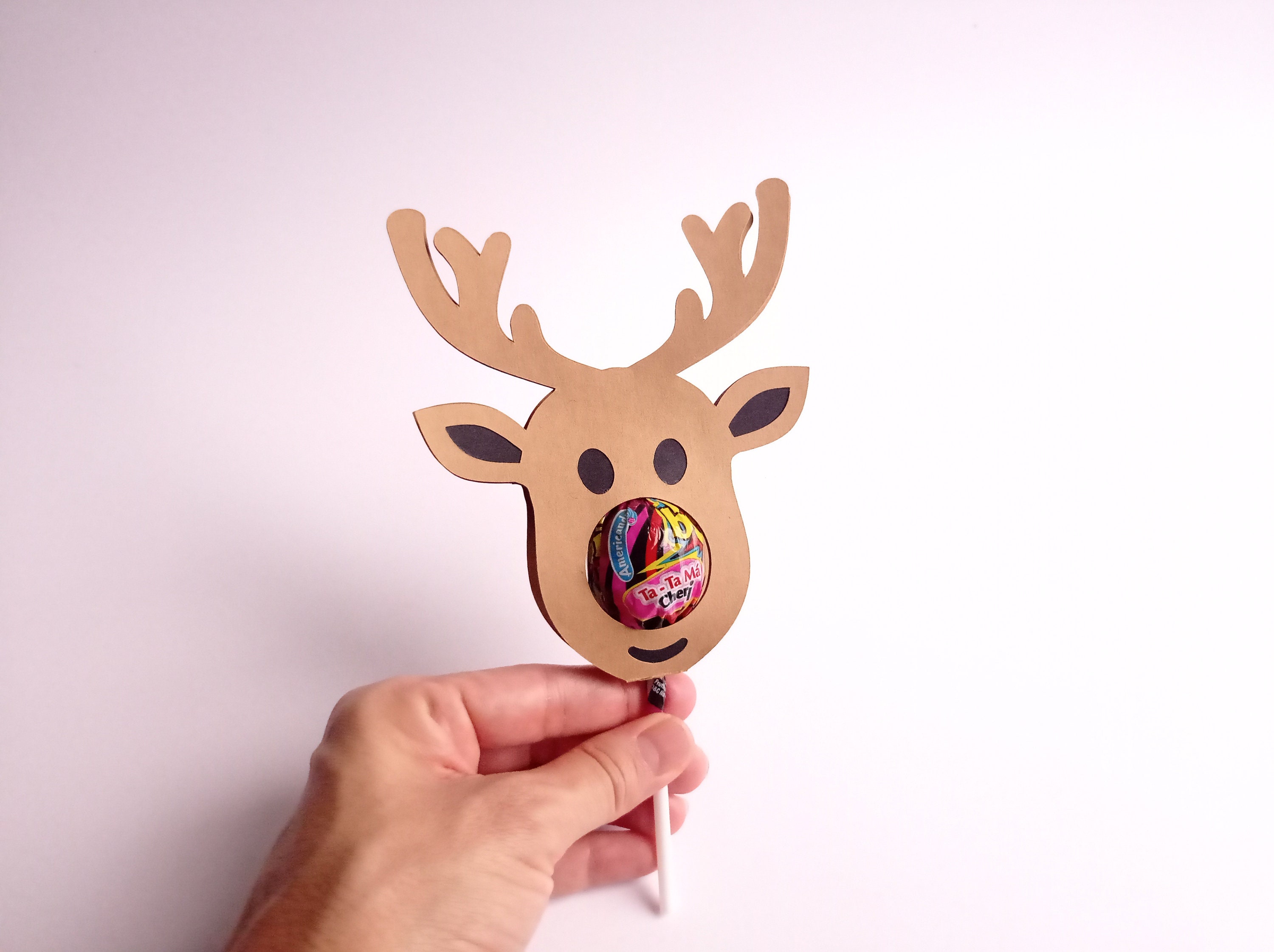 SVG Reindeer Lollipop Holder Favor for Kids Christmas Template - Etsy