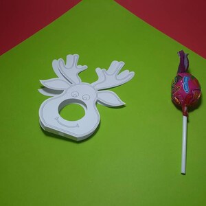 SVG Coloring Reindeer Lollipop Holder Rudolph Red Nose Favor for Kids ...