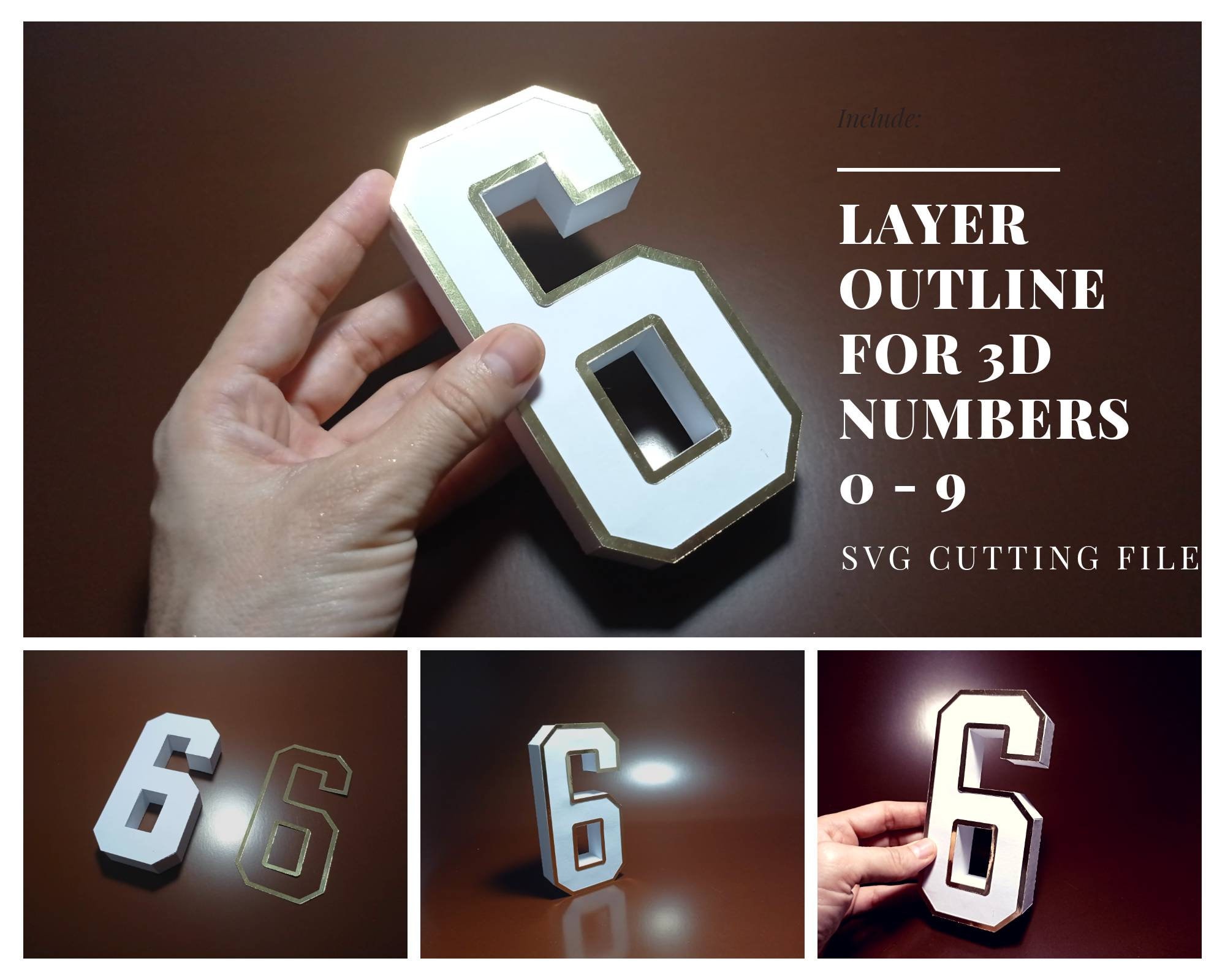 Layers for 3D Numbers Svg Numbers 0 to 9 only 5 Layers for - Etsy Australia
