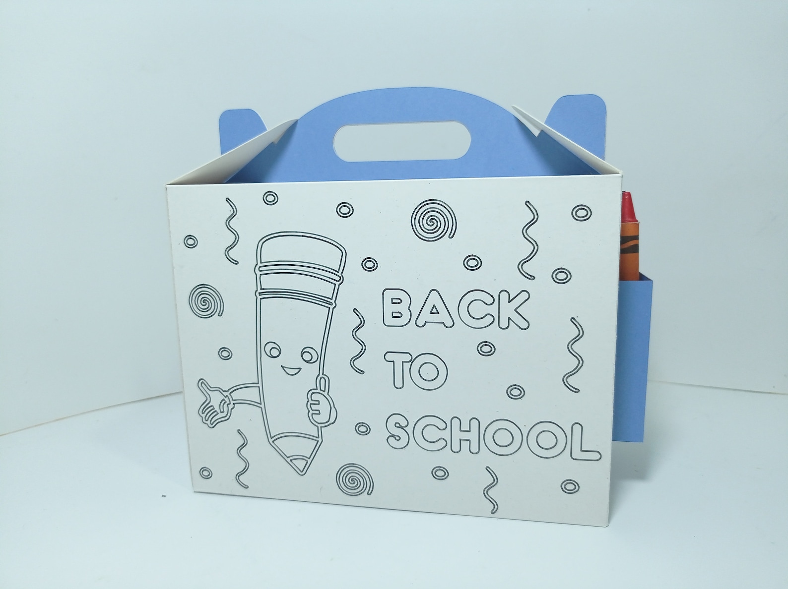 Svg Back to School Coloring Box Crayon Holder Box Template - Etsy