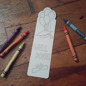 Set 4 Svg Coloring Bookmarks Graduation Crayon Card for Kids Template ...