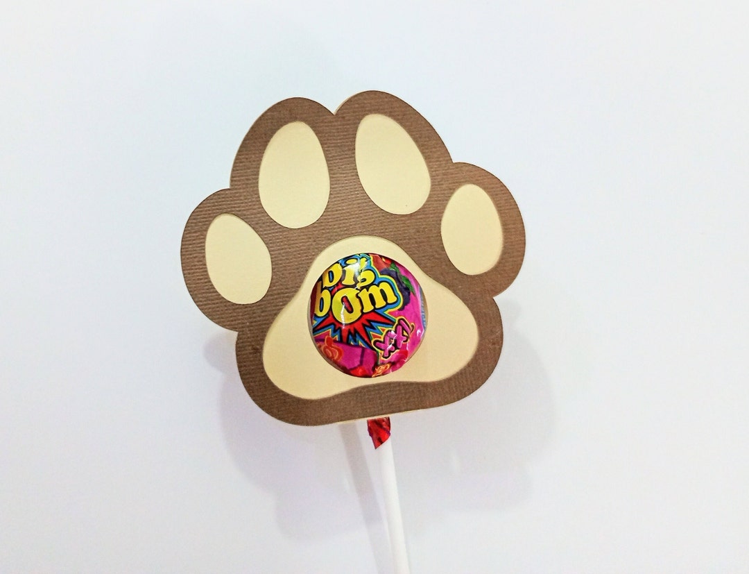 Paw Print Lollipop Holder DIY Assembly | SVG Template for Cricut ...