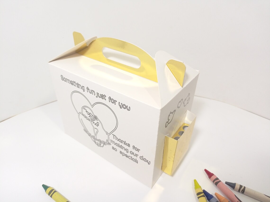 Svg Wedding Activity Coloring Box Crayon Holder Box Template - Etsy