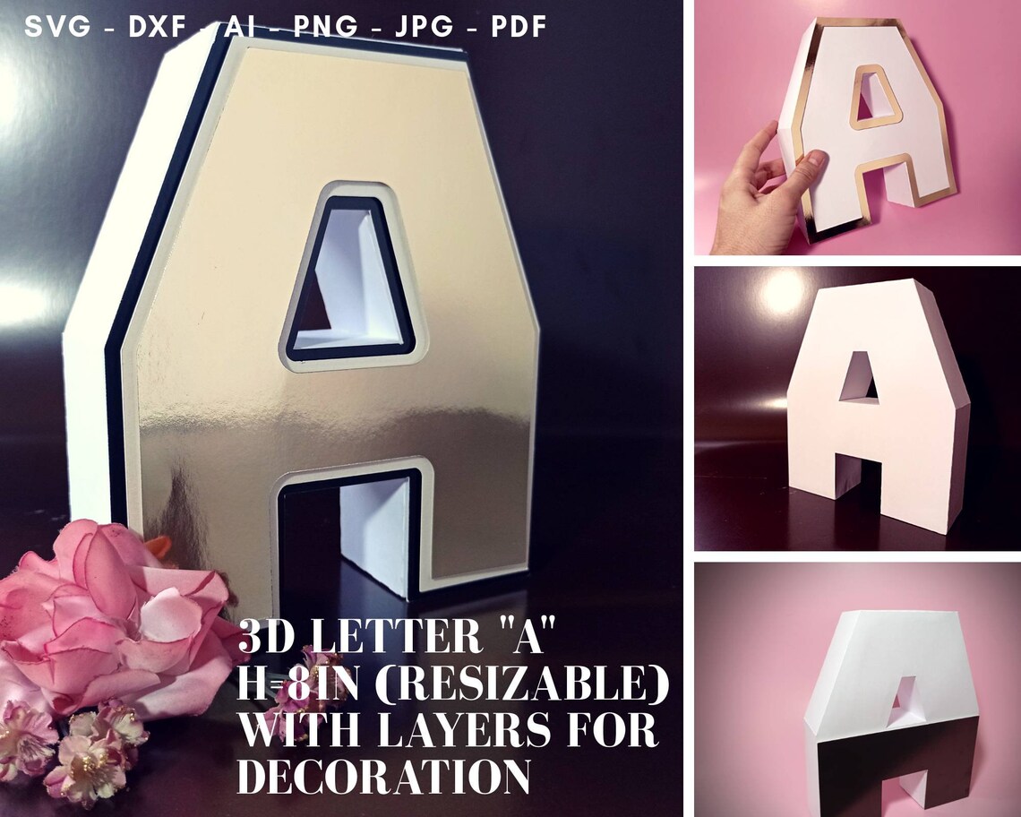 3D Letter Svg A 3D Letter svg File for Cricut 3D - Etsy España