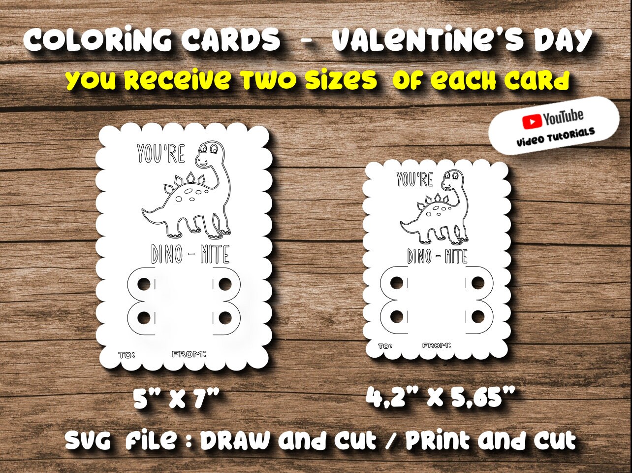 BUNDLE 15 Svg Coloring Card Valentines Day Kid Unicorn Dino - Etsy