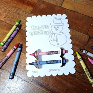 3 Svg Coloring Card Christmas Snowman Reindeer Gingerbread Man ...