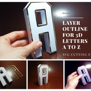 Layers for 3D Letters Svg Alphabet A to Z (only 5 Layers for Each 3D ...