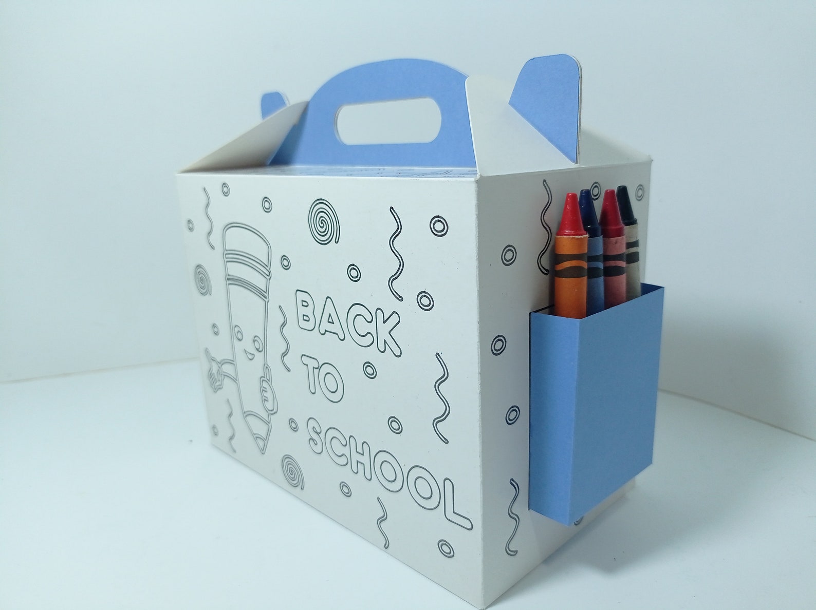 Svg Back to School Coloring Box Crayon Holder Box Template - Etsy