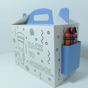 Svg Back to School Coloring Box | Crayon Holder Box Template | Coloring ...