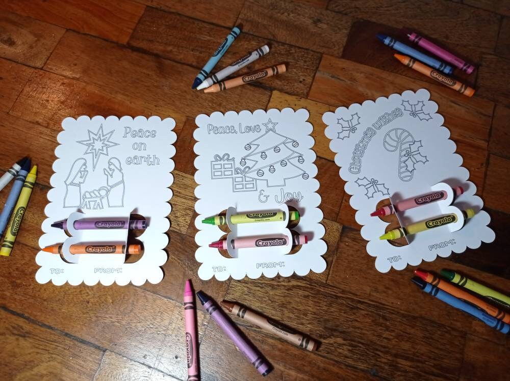 3 Svg Coloring Card Nativity Scene Christmas Candy Cane | Etsy