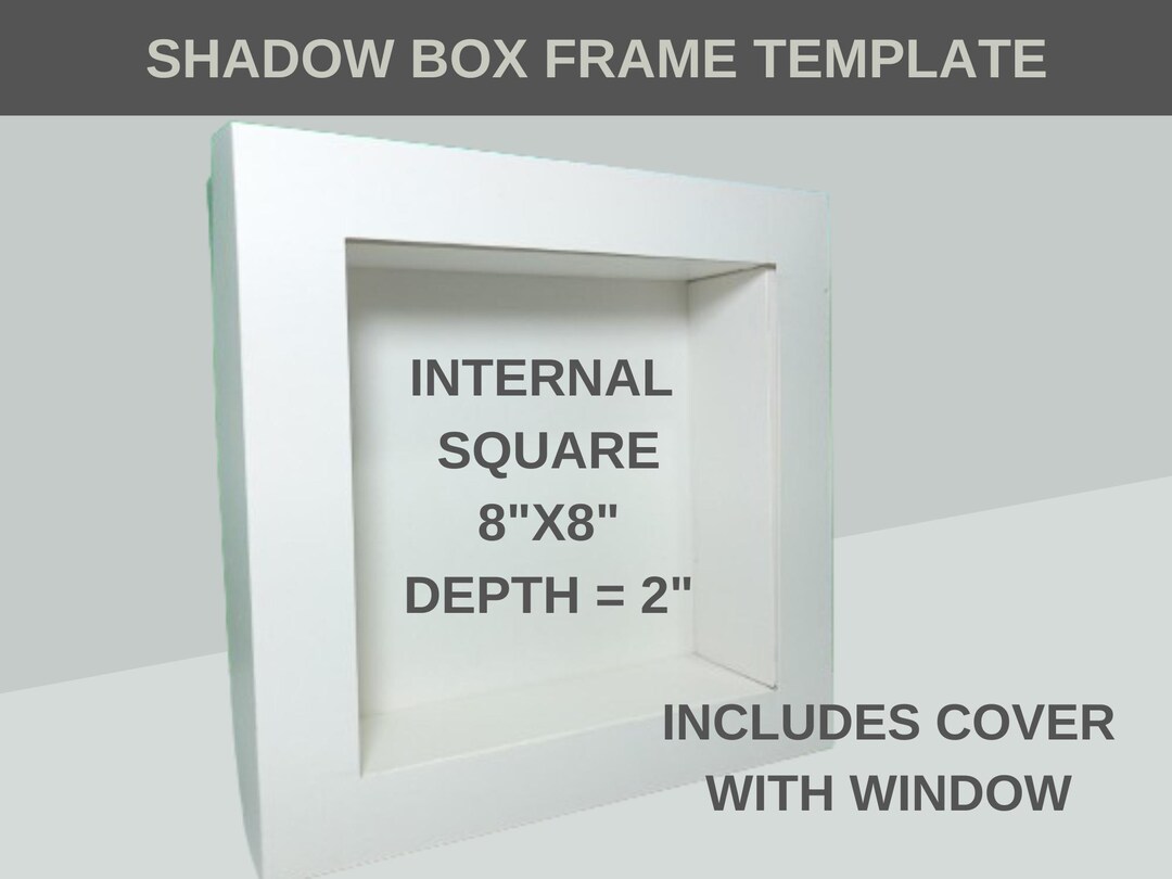 Shadow Box SVG Template Shadow Box Frame 8"x8"x2" Flowers SVG Rolled ...