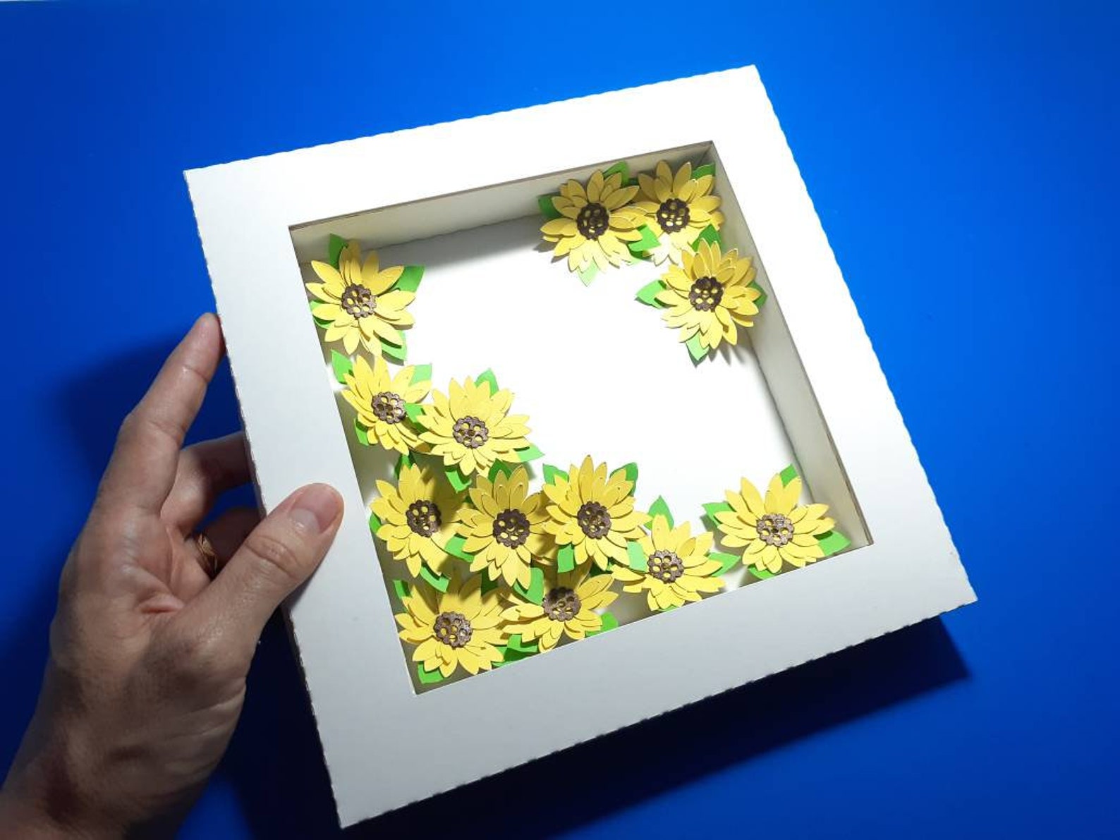 Shadow Box SVG Sunflower Layered 3D Shadowbox Frame Template | Etsy