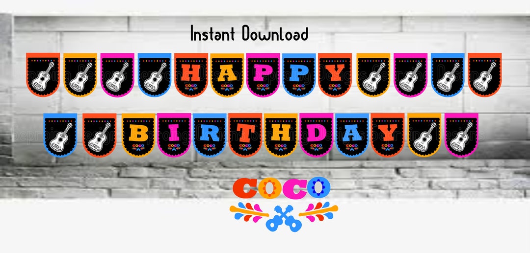 Coco Garland, Coco Banner, Coco Party Supplies, Instant Download, PDF ...