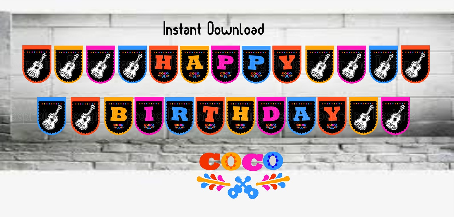 Coco Garland Coco Banner Coco Party Supplies Instant | Etsy