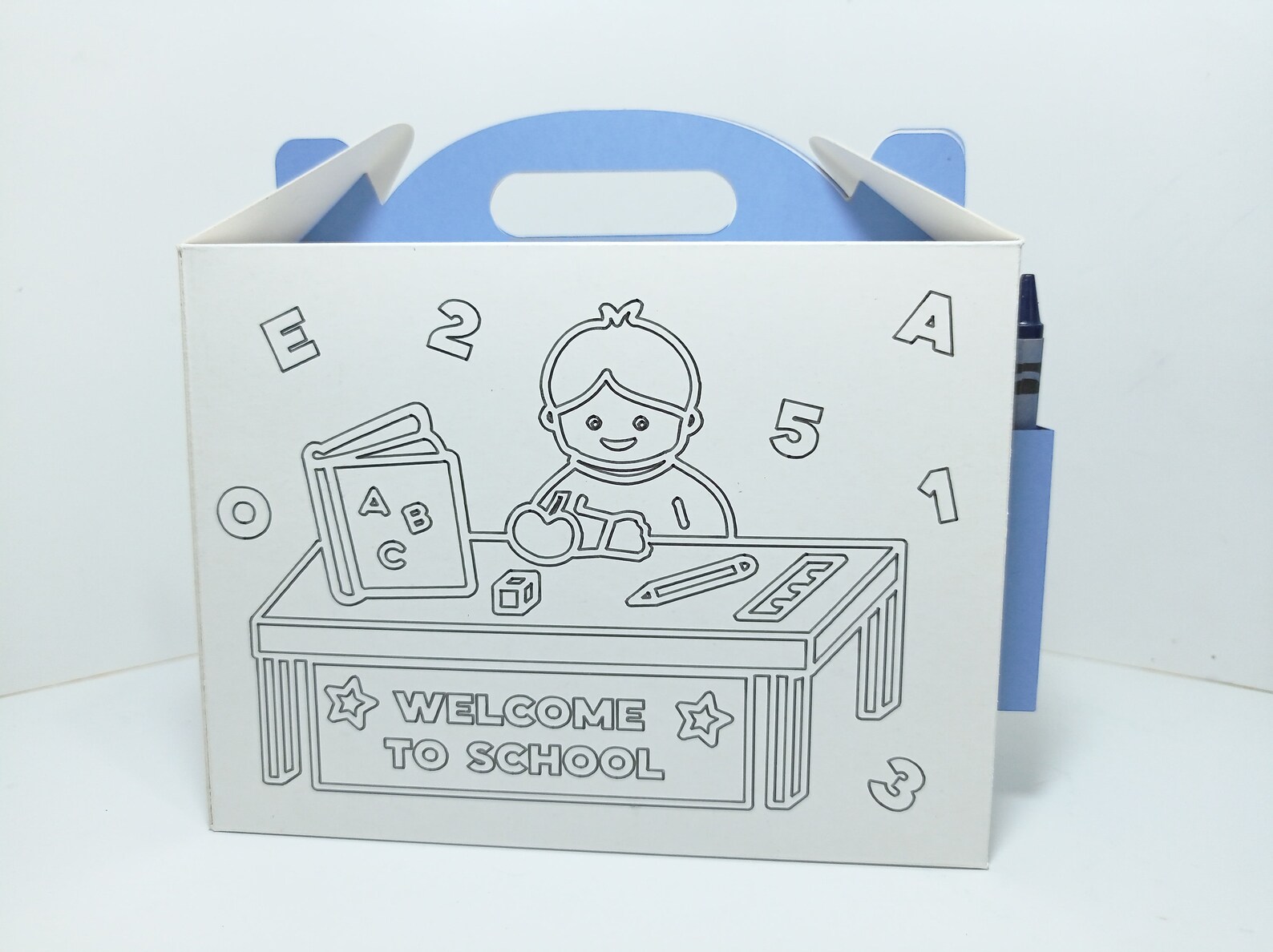 Svg Back to School Coloring Box Crayon Holder Box Template - Etsy