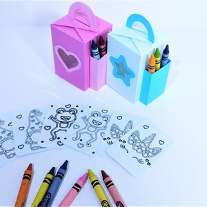 Svg Memory Coloring Card 2 SVG Box Crayon Holder Valentines Day Kids ...