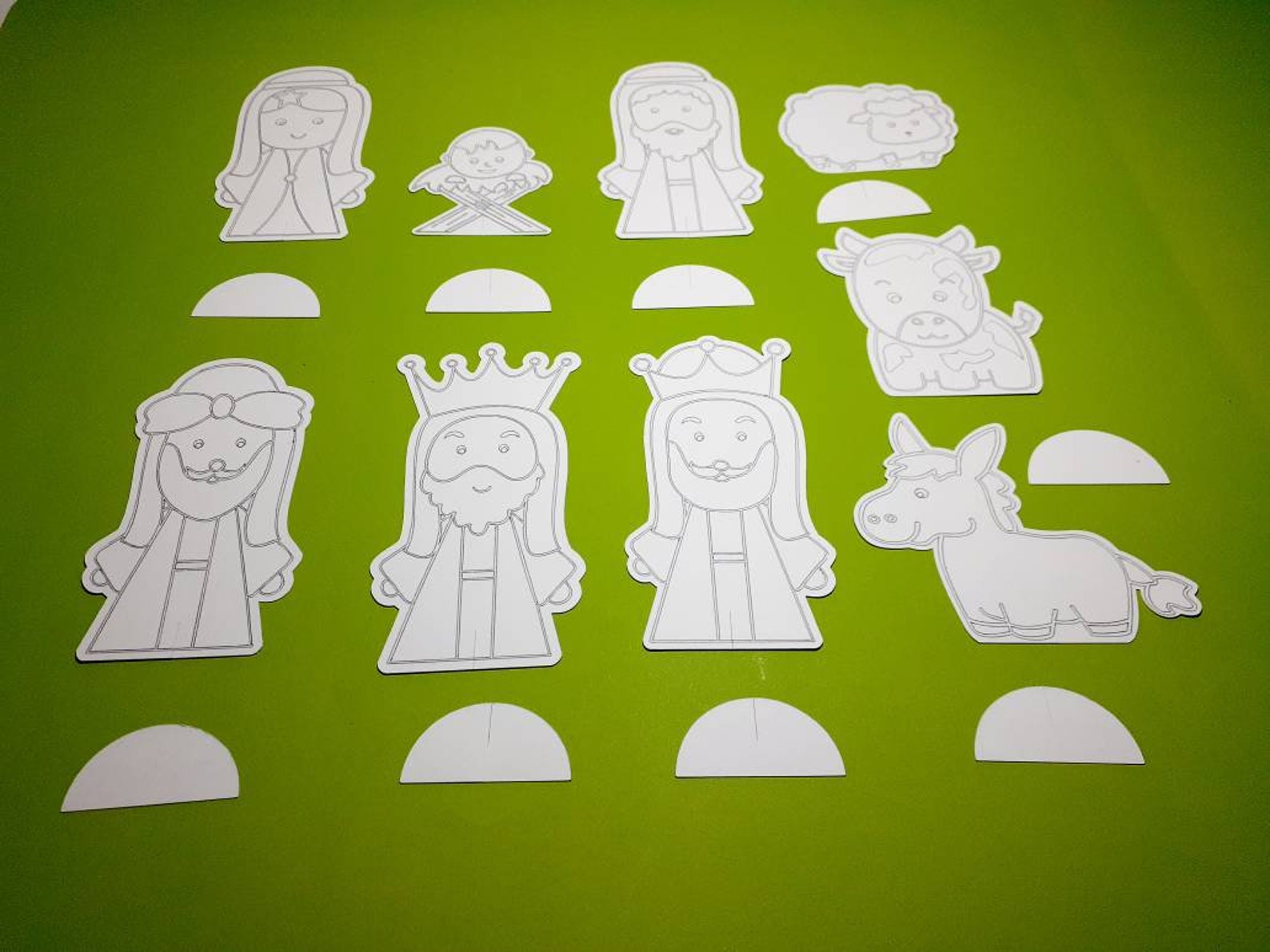 SVG Coloring Nativity Scene Paper Dolls Svg Template Manger - Etsy