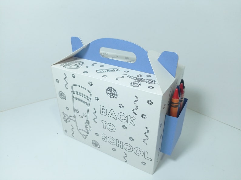 Svg Back to School Coloring Box Crayon Holder Box Template - Etsy