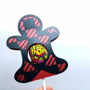 SVG Gingerbread Man Lollipop Holder Gingerbread Man Buffalo Plaid Favor ...