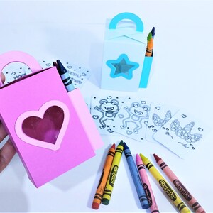 Svg Memory Coloring Card 2 SVG Box Crayon Holder Valentines Day Kids ...