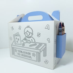 Svg Back to School Coloring Box Crayon Holder Box Template - Etsy
