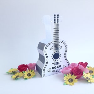 Set 2 Coco Guitar Box Favor, Templates Box, Gift Box, SVG, PDF, Instant ...