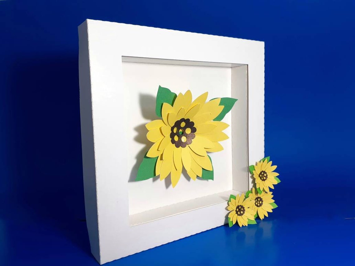 Shadow Box SVG Sunflower Layered 3D Shadowbox Frame Template | Etsy