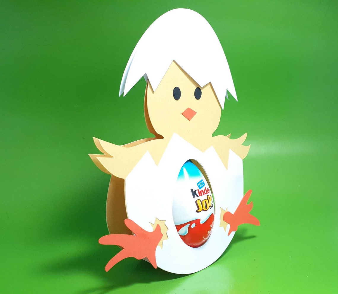 Easter Chick Egg Holder SVG Template Chick Kinder Egg SVG | Etsy