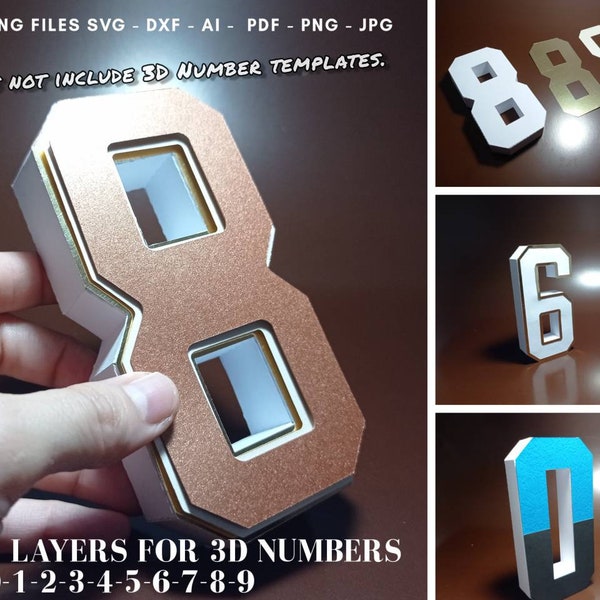 Layered Numbers Svg - Etsy