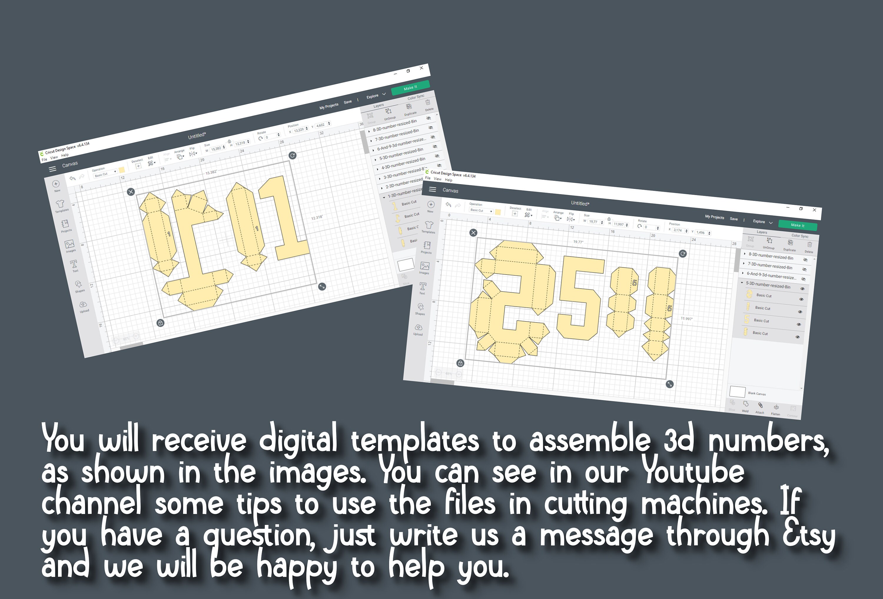 3D Numbers Svg 0 to 9 3D Numbers svg Files for Cricut 3D - Etsy España