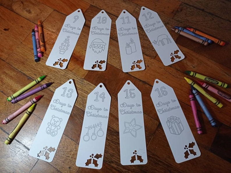 24 Svg Coloring Bookmarks Countdown to Christmas Template - Etsy