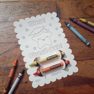 Set 3 Svg Coloring Card Graduation Crayon Holder Card Template Cutting ...